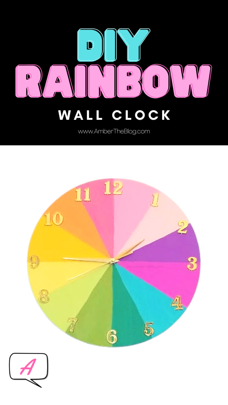 DIY Rainbow Wall Clock – Fun & *EASY!* – Amber The Blog